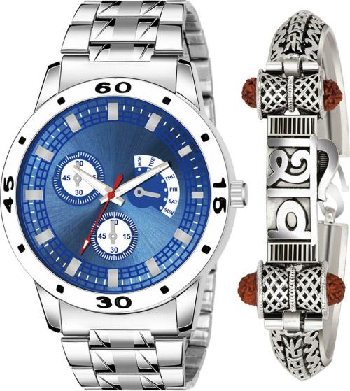 Buy CRAB Analog Multicolor Watch And Bracelet Combo Men and Boys (KJR ...