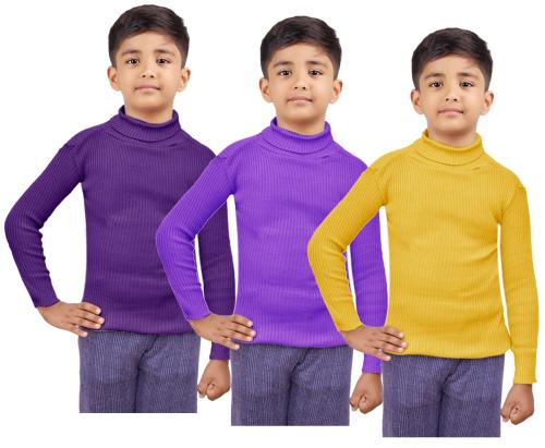 Buy IndiWeaves Boys Wool Warm High Neck Skivvy for Winter (Pack of 3 ...
