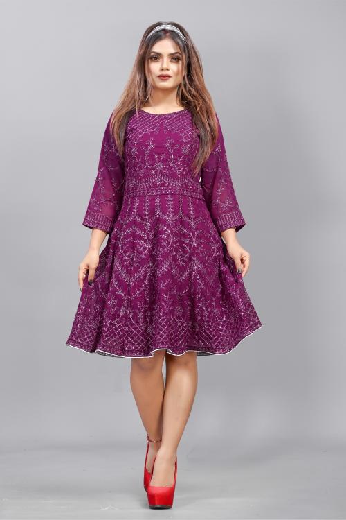 Buy JULEE Women's Georgette Embroidered Dress Online at Best Prices in ...