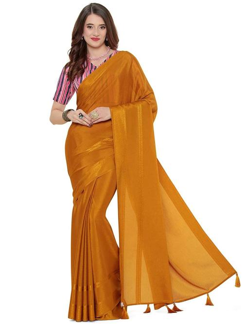 Buy Dungrani Mustard Art Silk Women Saree With Blouse Pic Online at ...