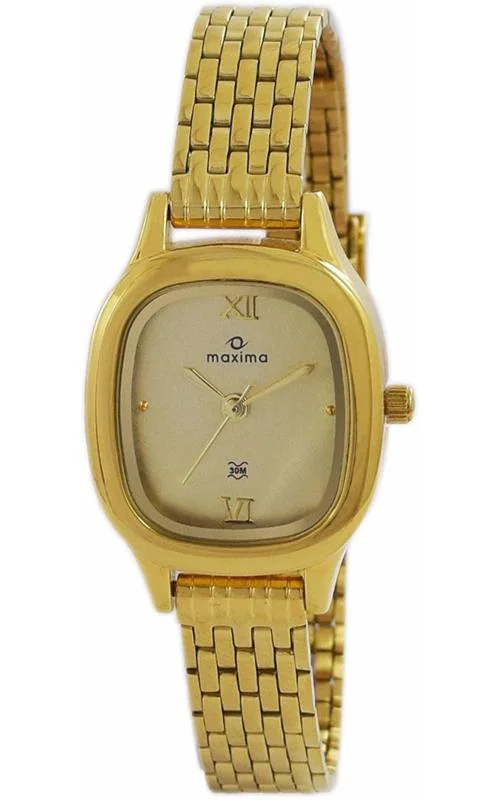 Buy Maxima Analog Gold Dial Gold Strap Watch For Women (49030CMLY ...