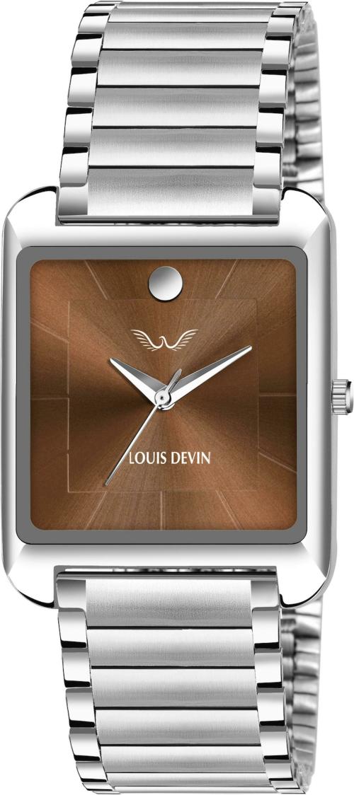 Buy Louis Devin Stainless Steel Chain Analog Wrist Watch for Men (Brown ...