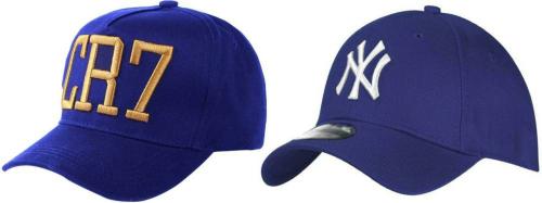 Buy Babji Men CR7 Blue and NY Blue Baseball Cap (Pack of 2) Online at Best Prices in India ...