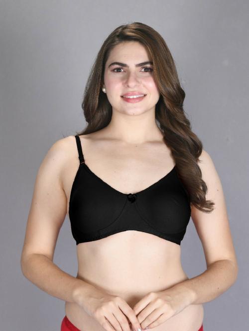 Buy Lux Venus Black Comfortable Tees Bra with Adjustable Strap (Black) Online at Best Prices in ...