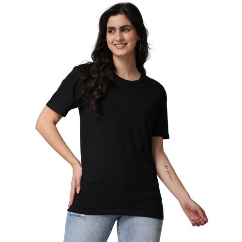 Buy The Label Bar Round Neck Boyfriend Style T-Shirt Online at Best ...