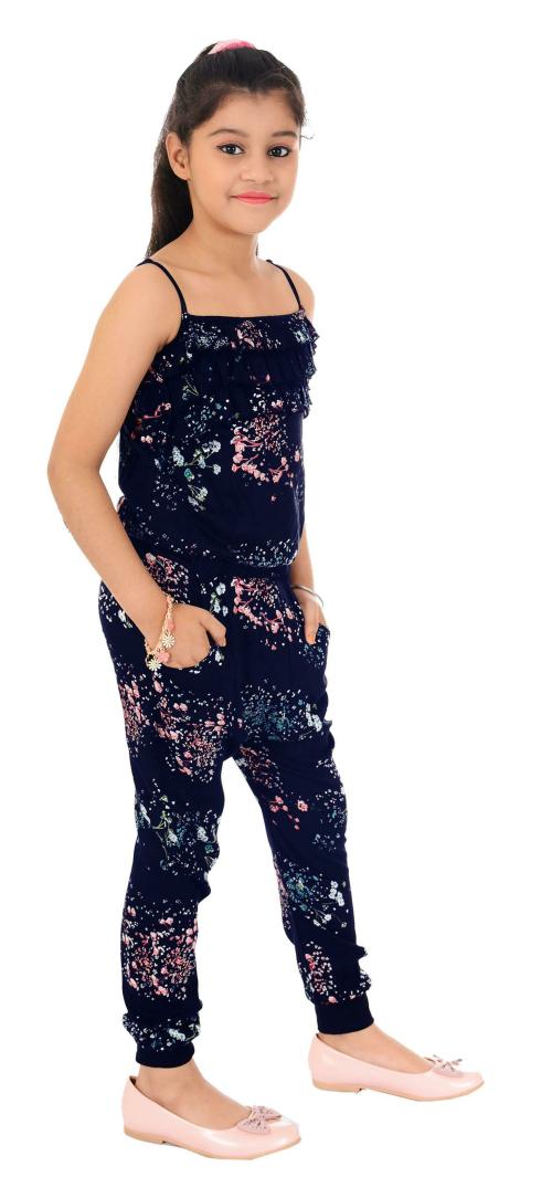 Buy Naughty Ninos Girls Navy Blue Floral Print Jumpsuit Online at Best Prices in India - JioMart.