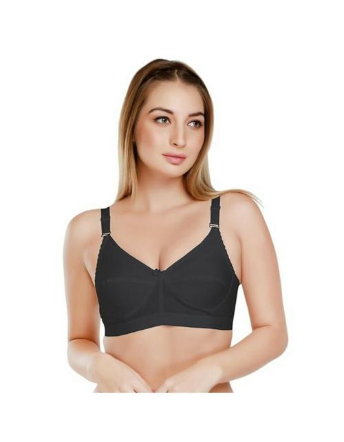 Buy Daisy Dee Women's Regular Straps Full Coverage Non-Padded Cotton Bra - (Black, 44C) Online ...