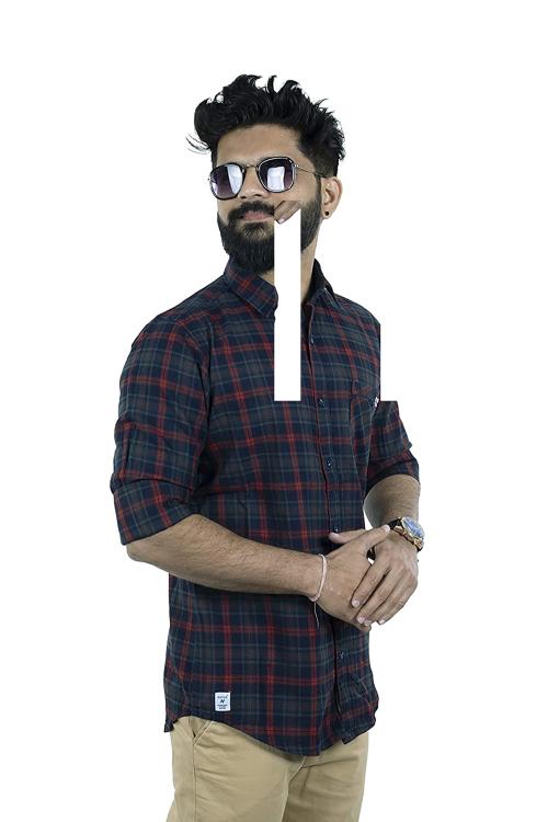 Buy NATAX Men Red Checkered Cotton Casual Shirt Online at Best Prices ...