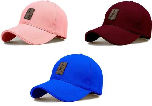 Buy Babji Maroon, Light Blue, Pink Ediko BaseballSports Cap(Pack of 3 ...