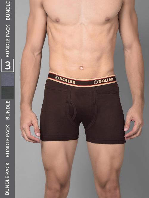 Buy Dollar Bigboss Men's Assorted Pack of 3 Solid Combed Cotton ...