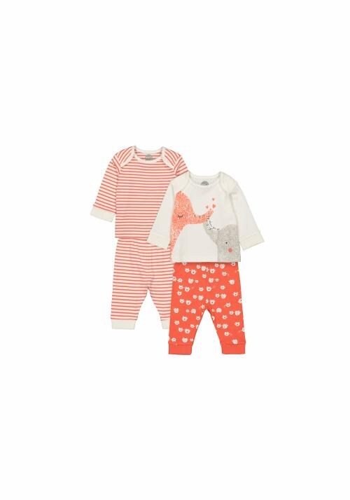 Buy Mothercare Unisex Full Sleeves Pyjamas Stripes And Elephant Print ...