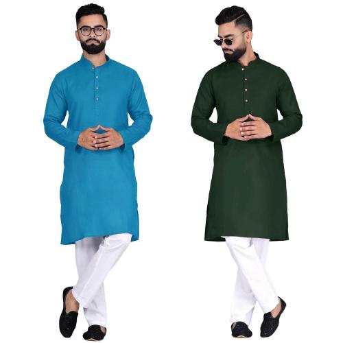 Buy TEE PROJEKT Men's Cotton Kurta (Pack Of 2) Online at Best Prices in ...