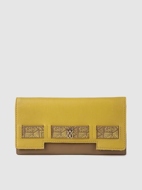 Buy Baggit Women Yellow Synthetic Leather Three Fold Wallet - L Online ...