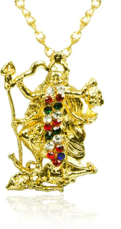 Buy Waama Jewels Gold Plated Brass AD Studded God Maa Kali MATA Pendant ...