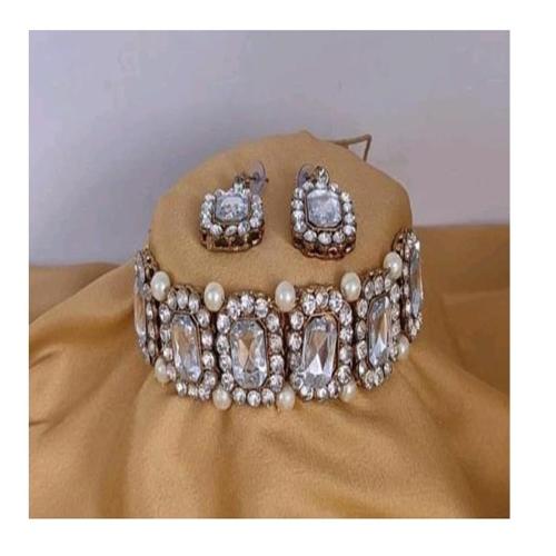 Buy MADHURI White Square Chokar Set Traditional Jewellery Set For Women ...