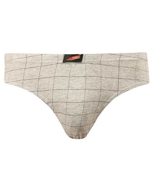 Buy SOLO Grey Checkered Cotton Modern Brief - L Online at Best Prices ...