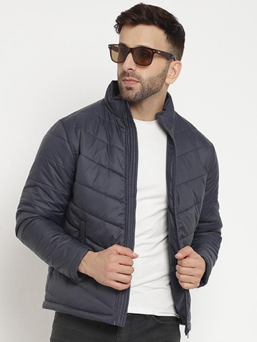 Buy ONNIT Men's Navy Blue winter wear full sleeve solid puffer Jacket. Quilted with high quailty ...