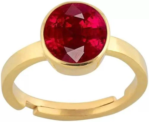 Buy Chopra Gems & Jewellery Brass Ruby Birthstone Rashi Ratan Stone Ring (Men and Women) - Free ...