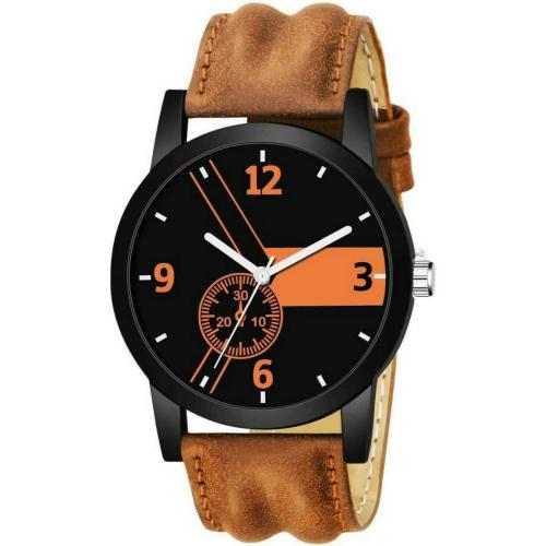 Buy DAINTY Analog Black Dial Brown Strap Watch for Men Online at Best ...