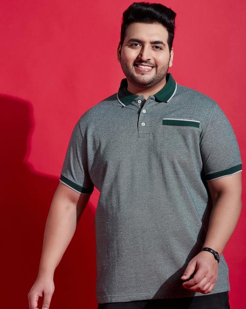 Buy Bigbanana Men Plus Size Giyaan Solid Polo Tshirt Online at Best ...