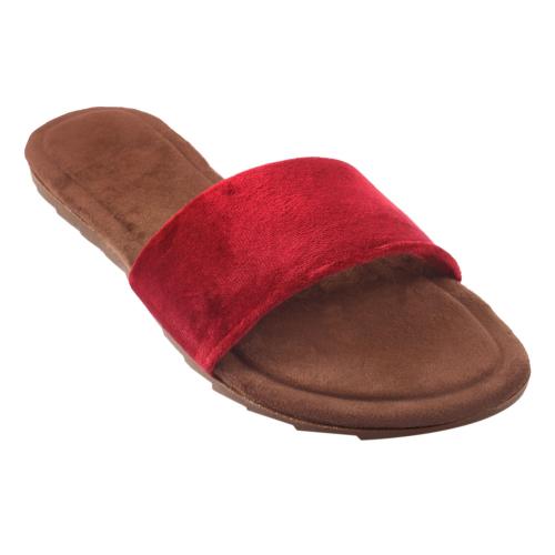 Buy Apratim Velvet Women/Girls Stylish Fashion Red Flats Online at Best ...