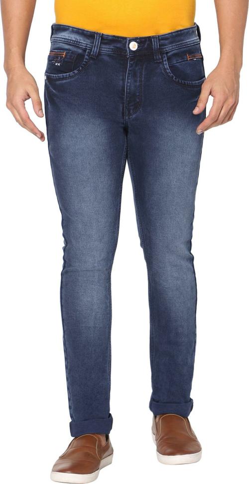 Buy TCI TRUE COLORS OF INDIA Regular Men Blue Stretchable Jeans ...