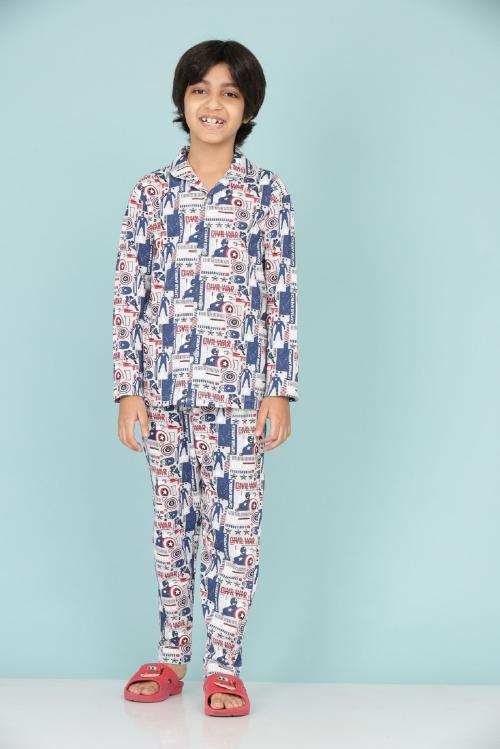 Buy SmartRAHO Kids Nightwear Boys Graphic Print Pure Cotton Online at ...