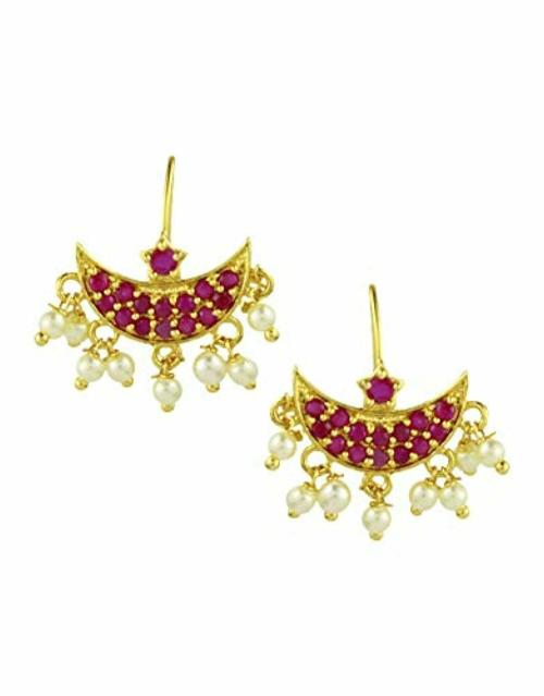 Anuradha Art Jewellery Gold Plated Bugadi with Pearl Droplet (Women) - JioMart