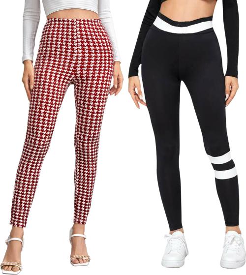 Buy Alisba Women Multicolor Solid Lycra Blend Pack Of 2 Jegging (Xl ...