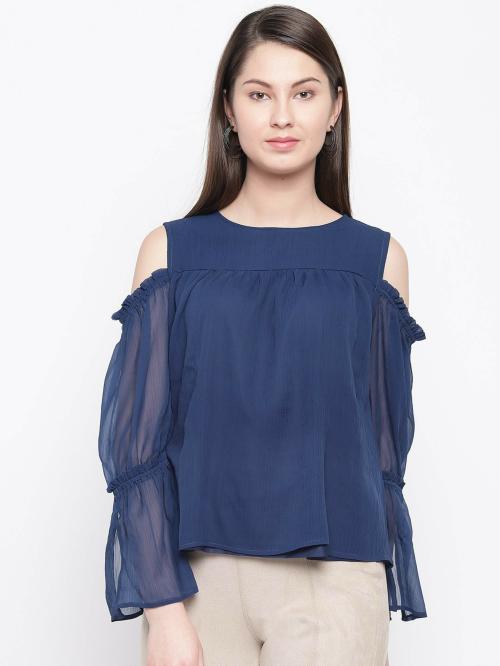 Rare Women Navy Solid Top - JioMart