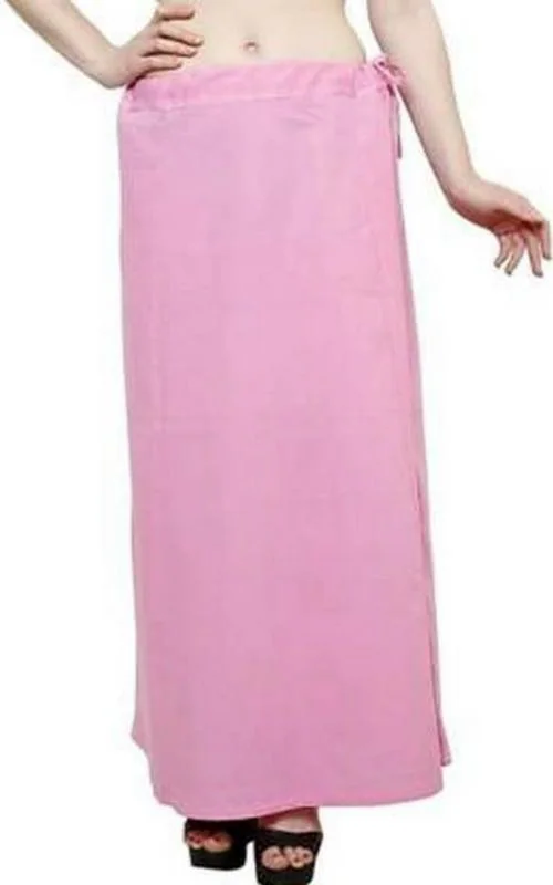 Buy Kavya Designer Women Pink Solid Pure Cotton Saree Petticoat Online ...
