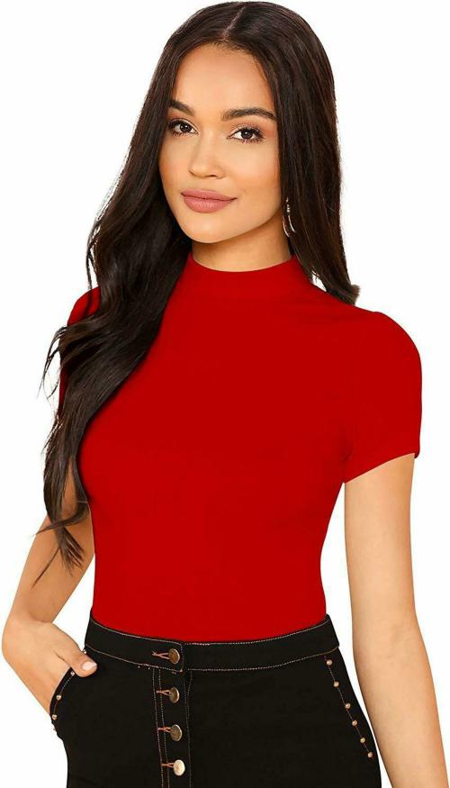 Buy LIME Women Red Solid Single Tops Online at Best Prices in India ...