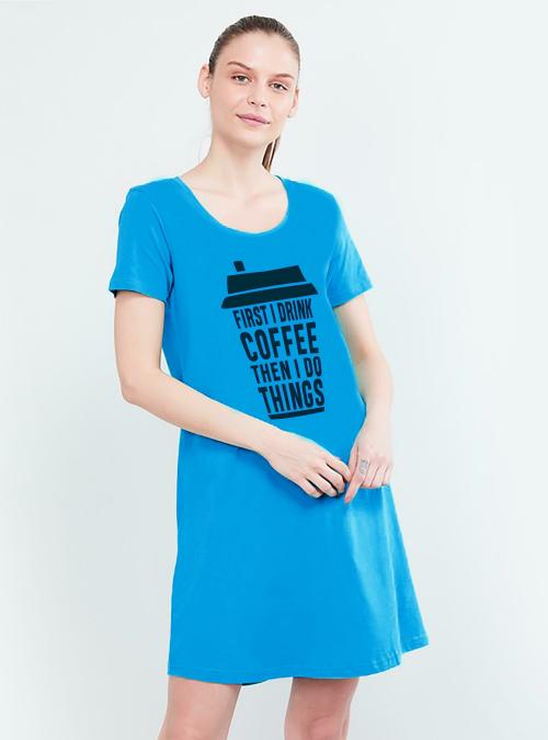 Buy Young Trendz Women Blue Casual Printed Short Nighties Online at ...