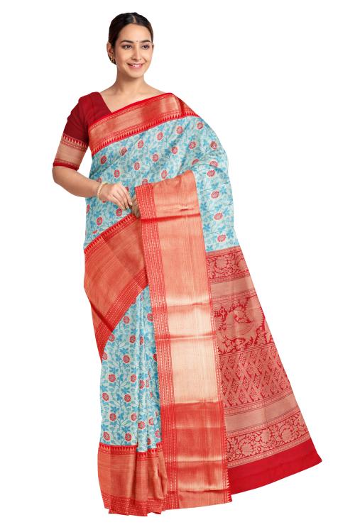 Buy KSR HANDLOOMS MUGA GADWAL SAREE Online at Best Prices in India ...