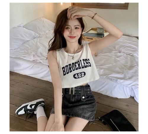 Buy RCF Summer Crop Top For Women Fashionable Round Neck Korean Style ...