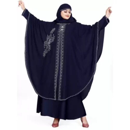 Buy BHUMIFAB BURQA__01 Nida Matte Solid Burqa With Hijab (Blue) Online ...