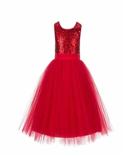 Buy R Cube Girls Midi/Knee Length Festive/Wedding Red Dress Online at ...