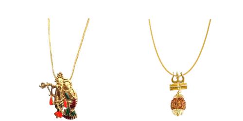 Buy Maalgodam Religious Locket, Radha Krishna Locket, Rudraksha Locket ...