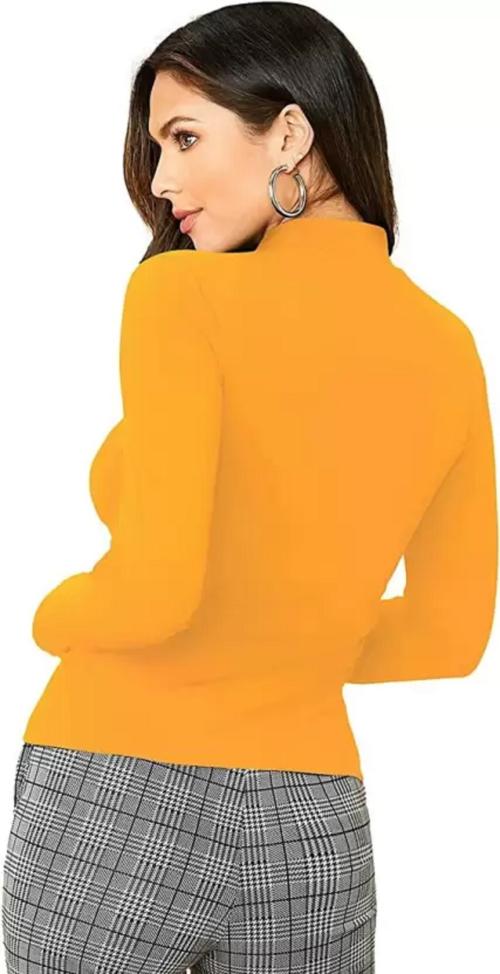 Buy STYLE PREZONE Casual Solid Women Yellow Top Online at Best Prices ...