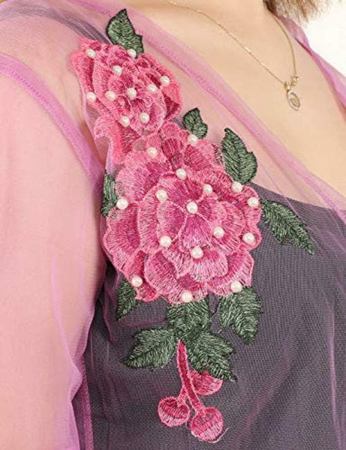 Buy UNFAKENOW Women Pink Net Embroidered Shrug Online at Best Prices in ...