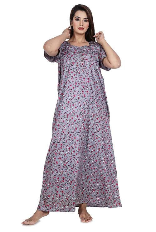 Buy SHREE VITTHAL Women Dark Grey 100% Pure Cotton Nighty Online at Best Prices in India - JioMart.
