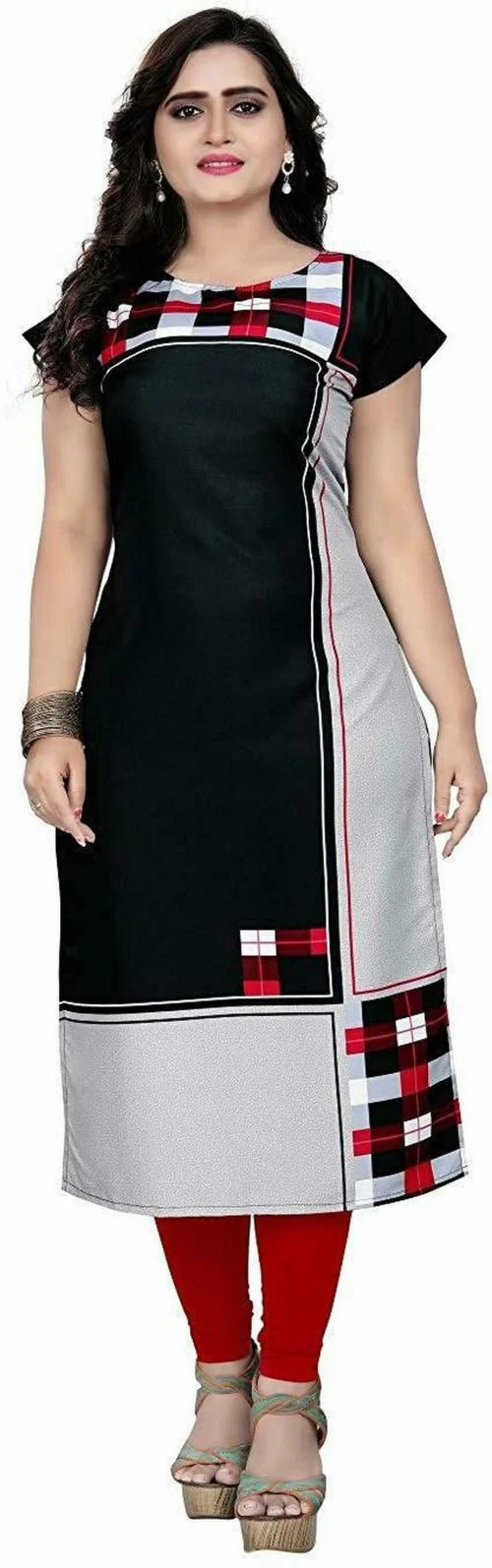 Buy SHREE INFINITY EXPORT Women Multicolor Colorblock Crepe A-Line Kurta Online at Best Prices ...