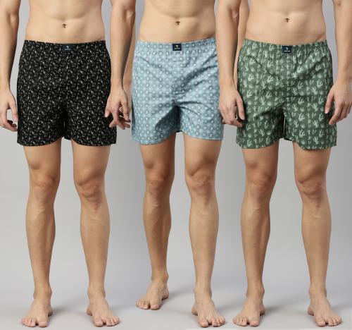 Buy Joven Men Printed Boxer Pack of 3 Shorts Online at Best Prices in ...