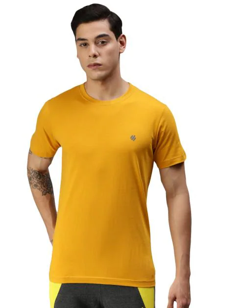 Buy Mens Mustard Solid Round Neck T-Shirt Online at Best Prices in India - JioMart.