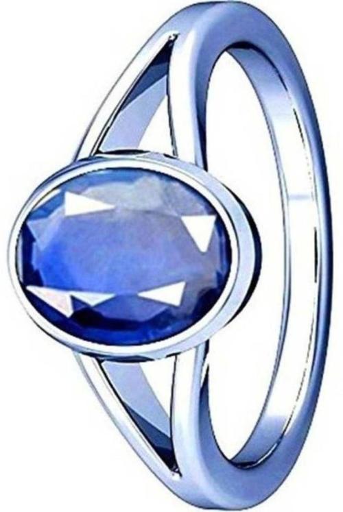 Buy Chopra Gems & Jewellery Gold Plated Brass Unheated Blue Sapphire Neelam Stone Ring (Men and ...