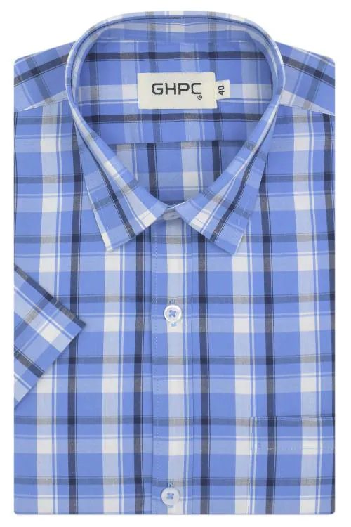 Buy GHPC By Arihant Men's Giza Cotton Grid Tattersall Checks Half ...