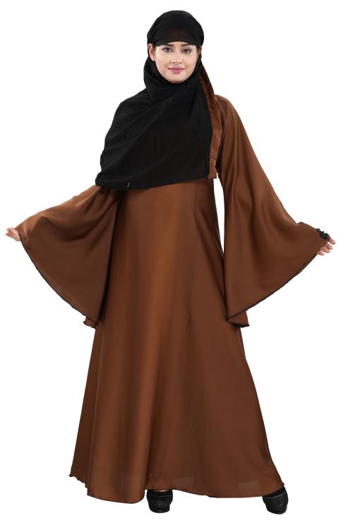Buy Tucute Women Brown Solid Chiffon Single Burqa Online at Best Prices ...