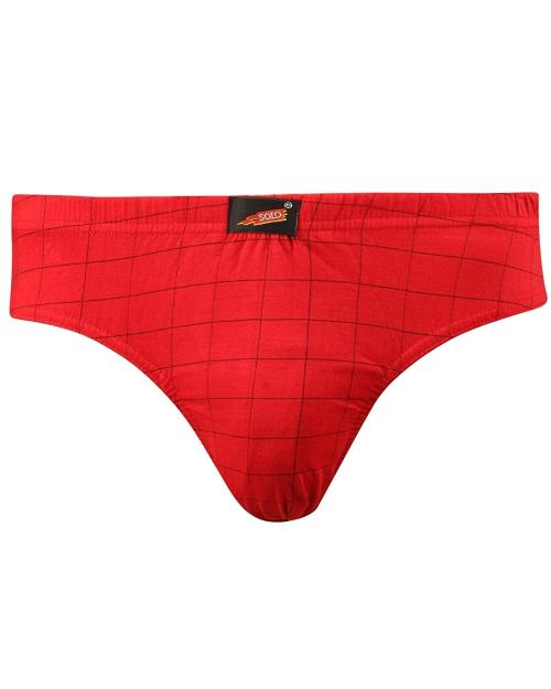 Buy SOLO Red Checkered Cotton Modern Brief - M Online at Best Prices in ...