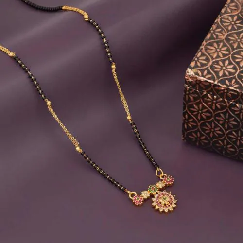 Buy Harikrupa Gold-Plated Alloy Gold Vati Design Mangalsutra With Chain ...