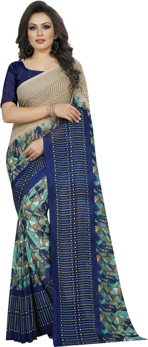 Buy SAADHVI Beige Daily Wear Georgette saree saree / saree for women ...